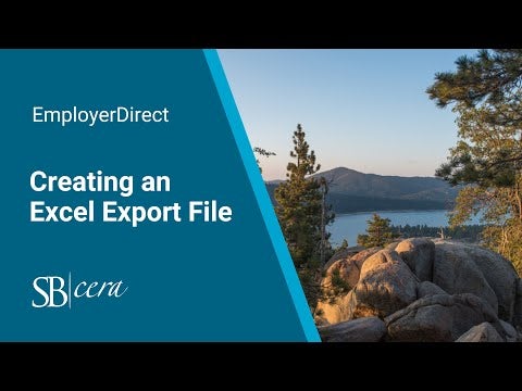 Creating an Excel Export File - SBCERA