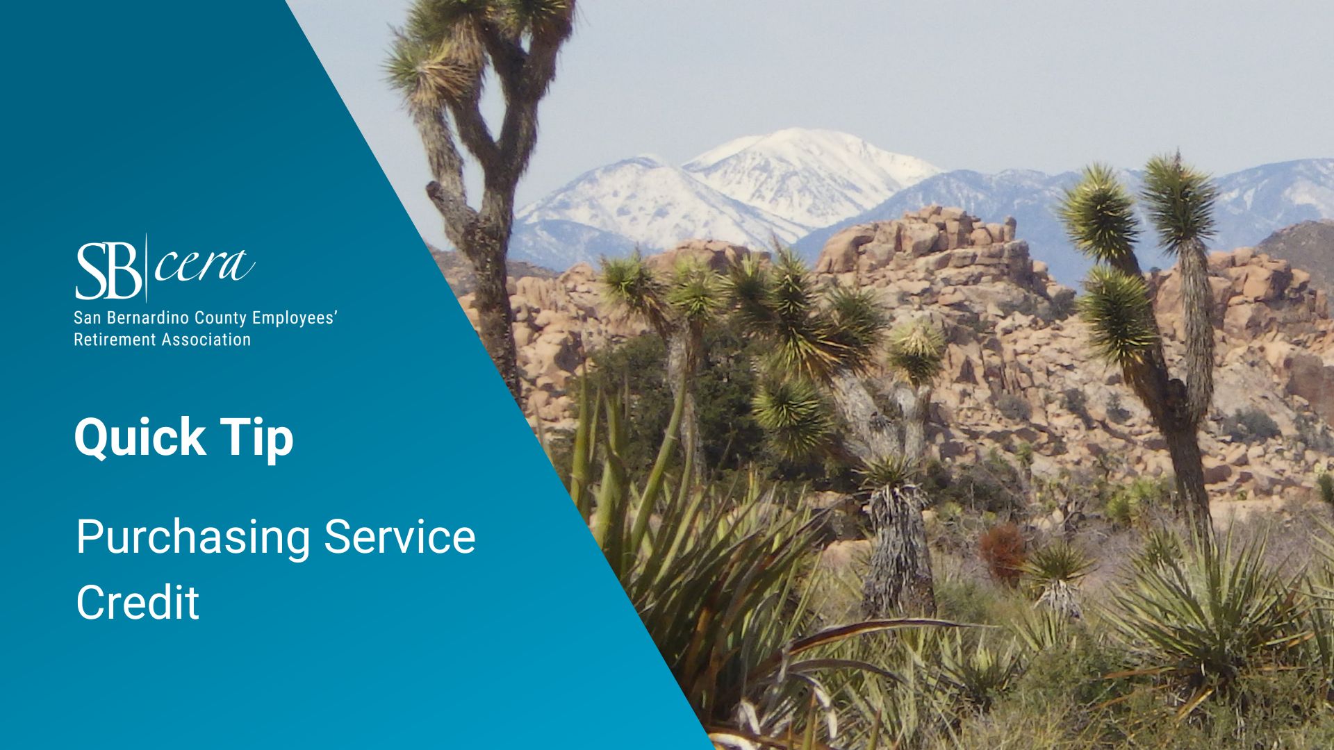 Purchasing Service Credit - SBCERA