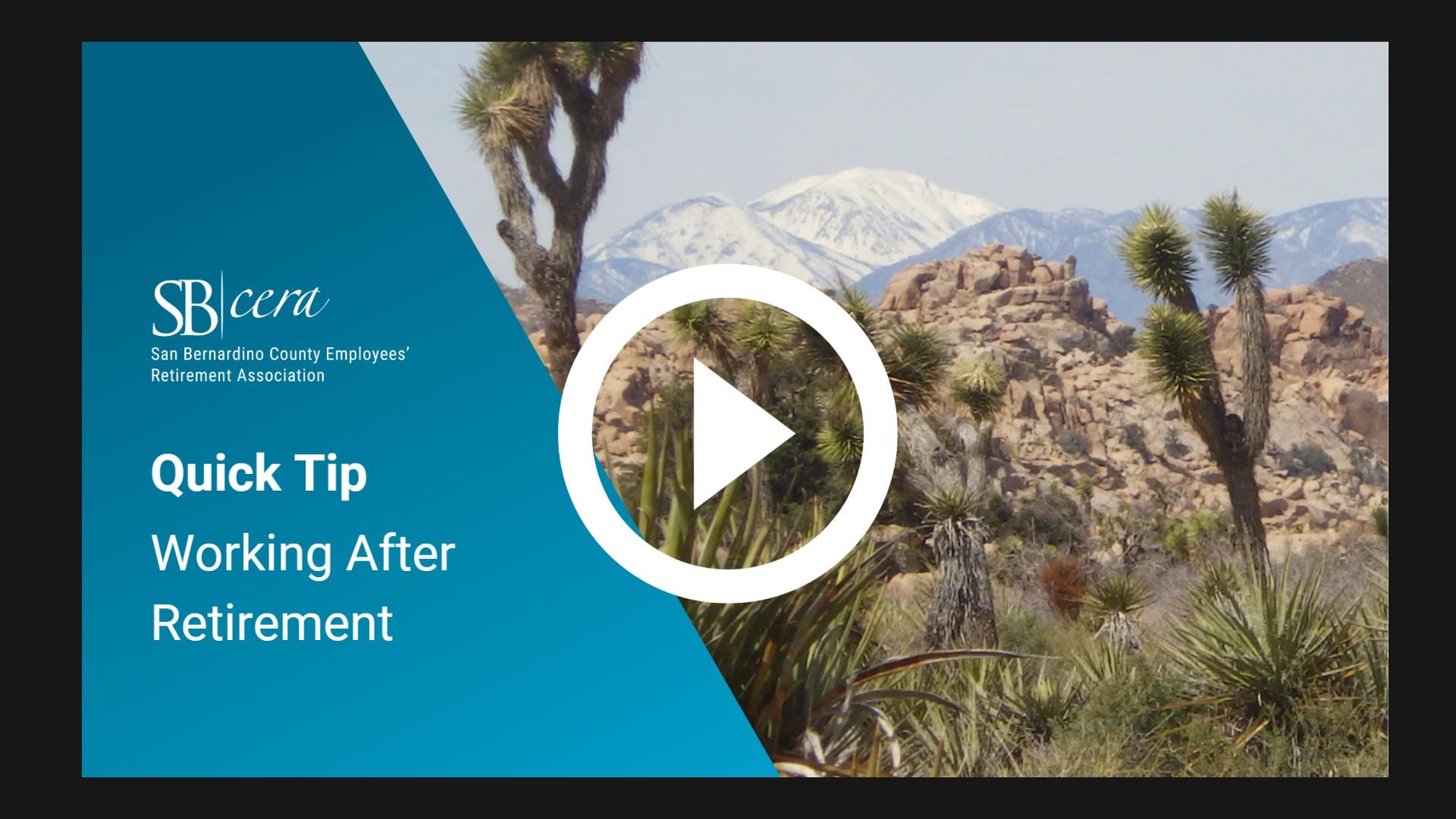 Working After Retirement - SBCERA